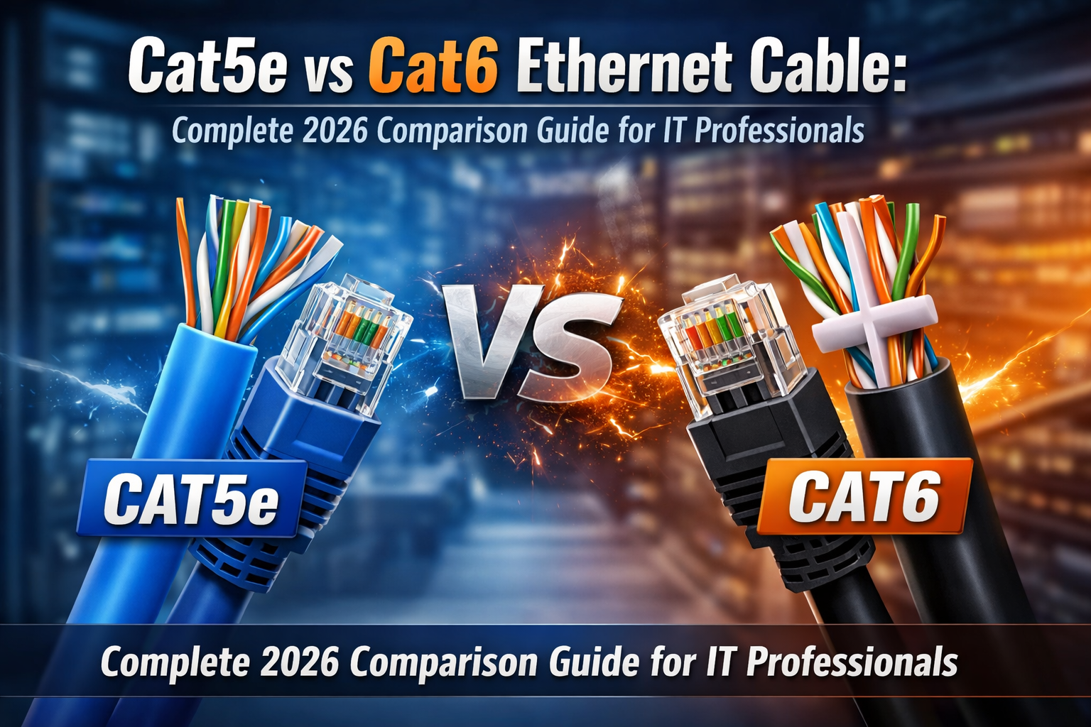 Cat5e vs Cat6 Ethernet Cable: Complete 2026 Comparison Guide for IT Pr