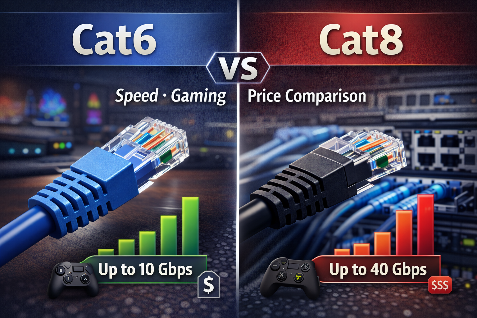 Cat6 vs Cat8 Ethernet Cable: Speed, Gaming & Price Comparison
