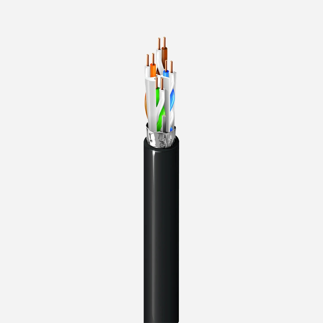 Belden Cat6A Plenum 10GX53F Solid Copper F/UTP 1000ft 23AWG Black Cable