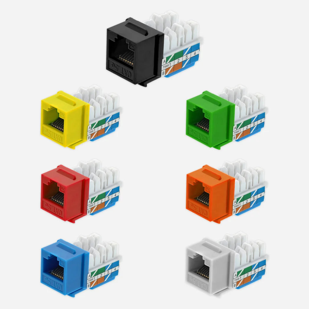 Cat5e Keystone Jacks Punch Down 45 Degree Pack of 50 Pcs - Discounted ...