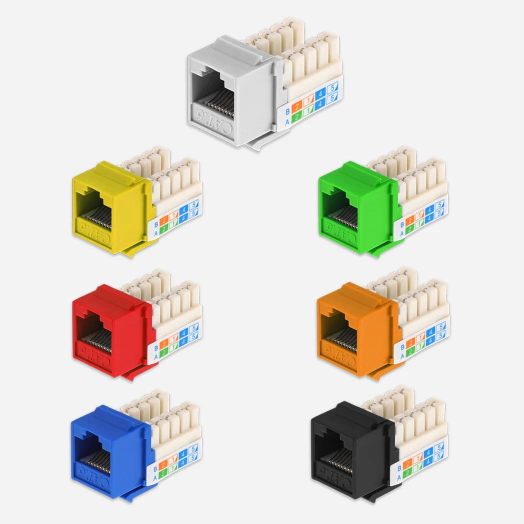 Cat6 Keystone Jacks Punch Down 45 Degree Pack of 50 Pcs - Discounted Cables