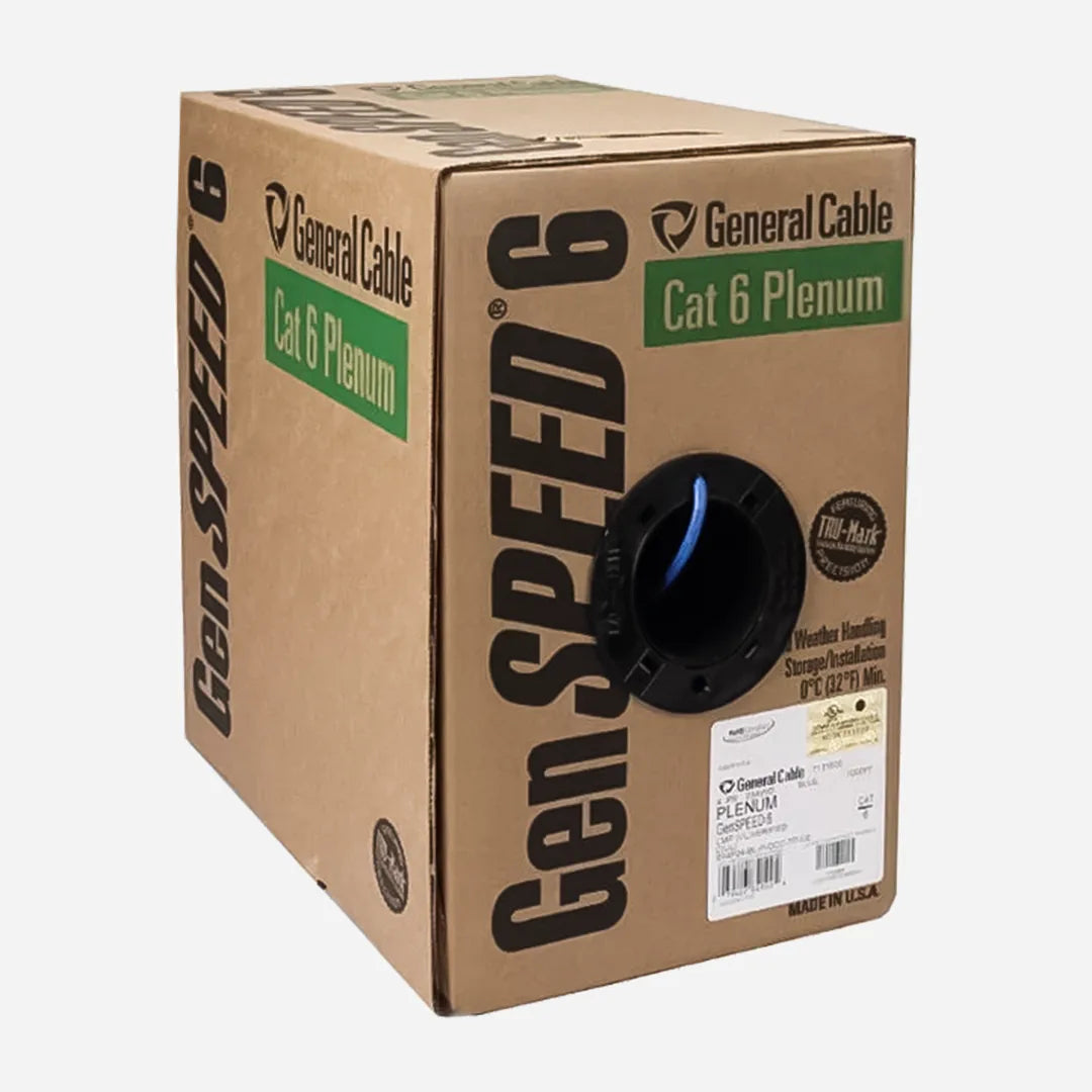 General Cable 7131100 GenSpeed Cat6 Plenum 1000ft UTP Ethernet Cable