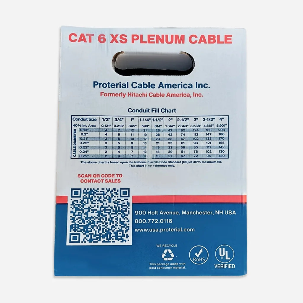 Cat6 XS Plenum Proterial (Hitachi) 30237-8 UTP 1000ft Ethernet Cable