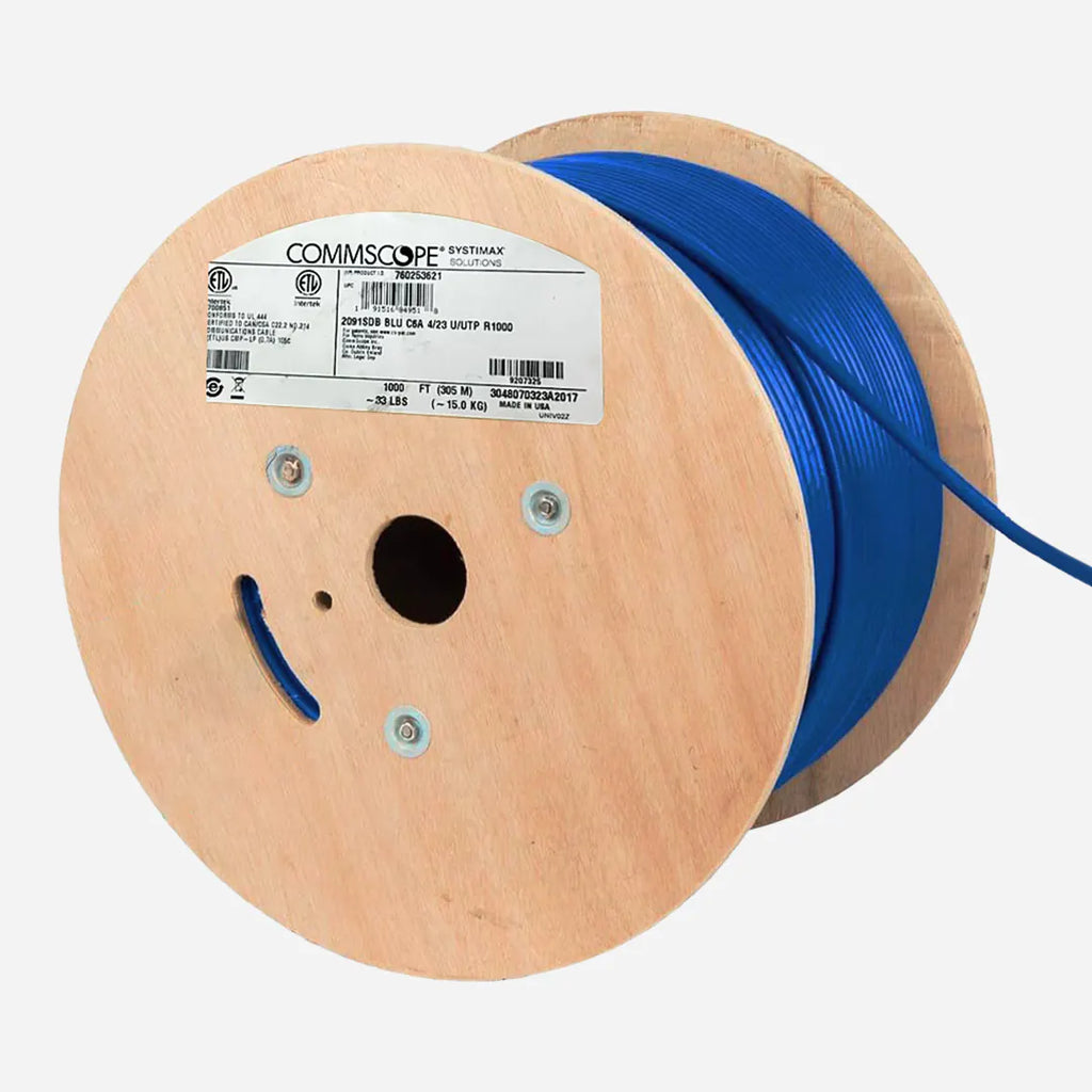 CommScope 2091SDB Cat6A Plenum Solid Copper UTP 23AWG 1000ft Blue Cable