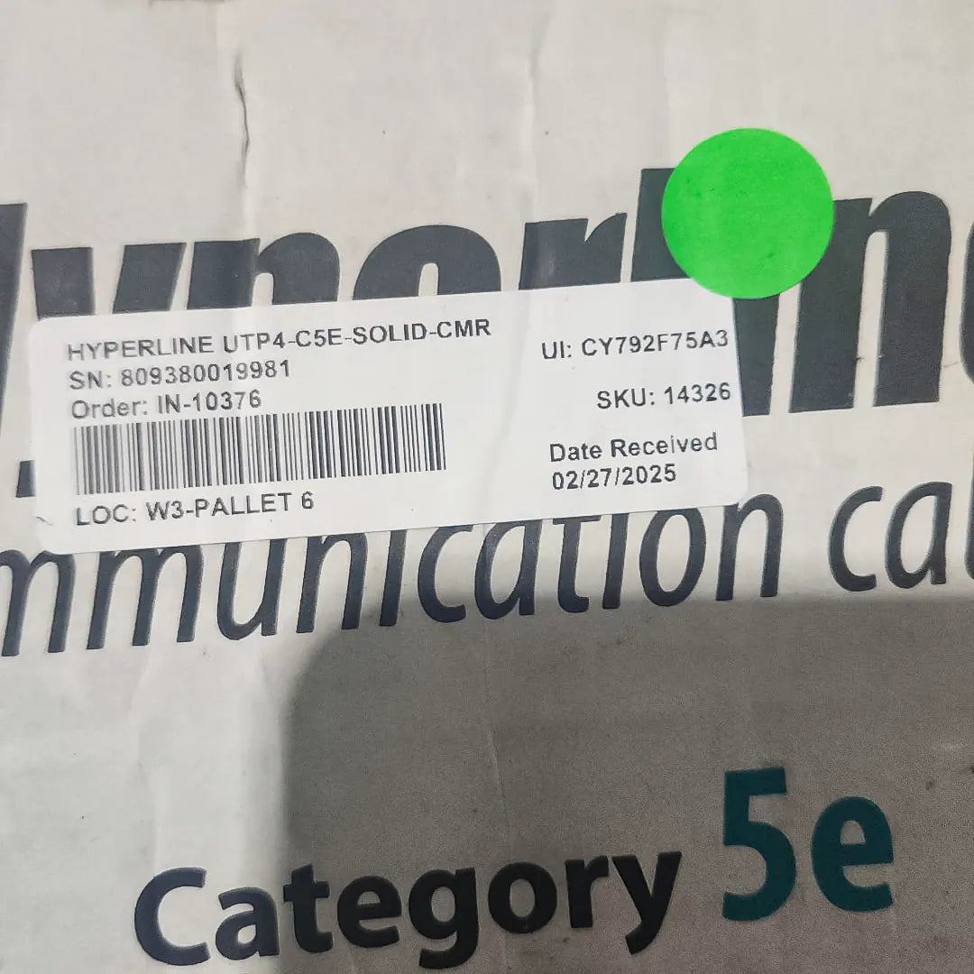 Hyperline CAT5E Riser 1000ft UTP 24AWG Blue Ethernet Cable