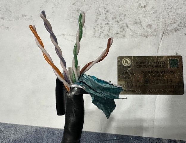 Belden Cat6A Plenum 10GX53F Solid Copper F/UTP 1000ft 23AWG Black Cable